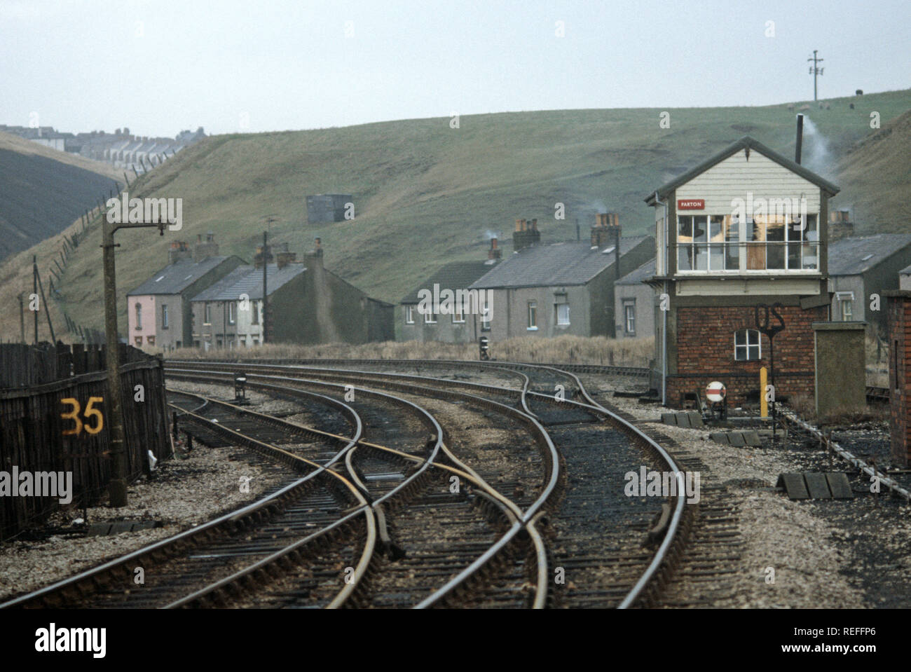 Parton signal box and railway junction on the Cumbrian coast line ...