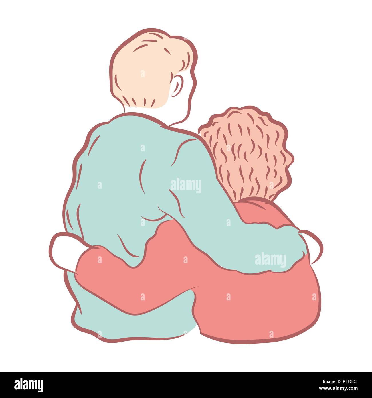 Glasses hug Stock Vector Images - Alamy