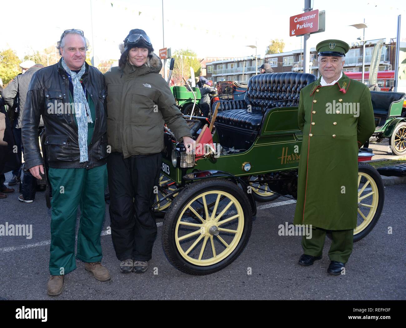 Various celebrities attend the Harrods London to Brighton veteran car run in Crawley, West ...