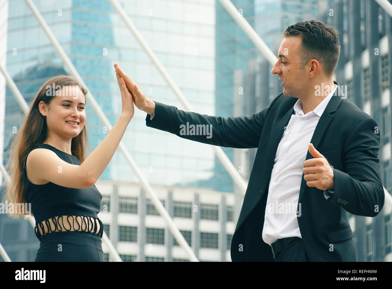 Give high five hi-res stock photography and images - Alamy