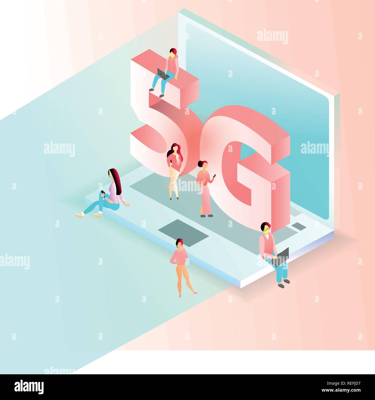 Isometric 5G wireless network illustration. Eps 10 Stock Vector Image ...