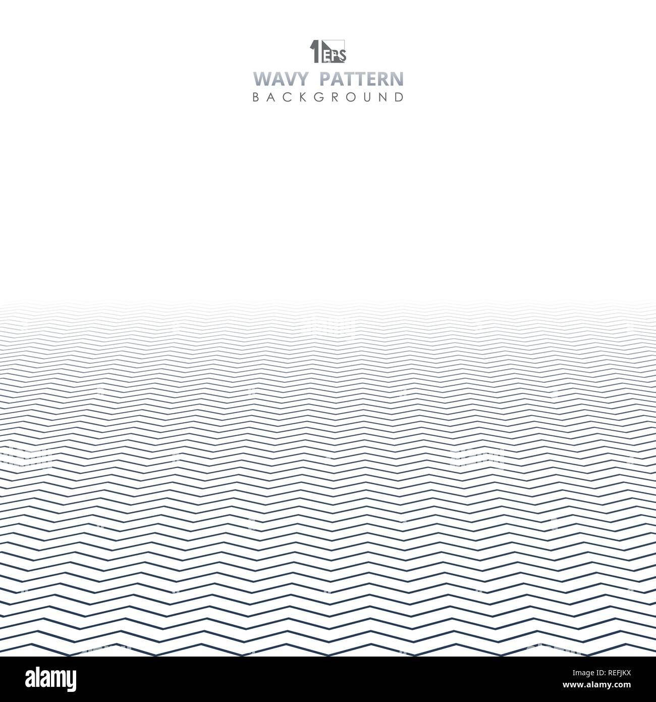 Abstract blue wavy pattern line of geometric background, vector eps10 ...