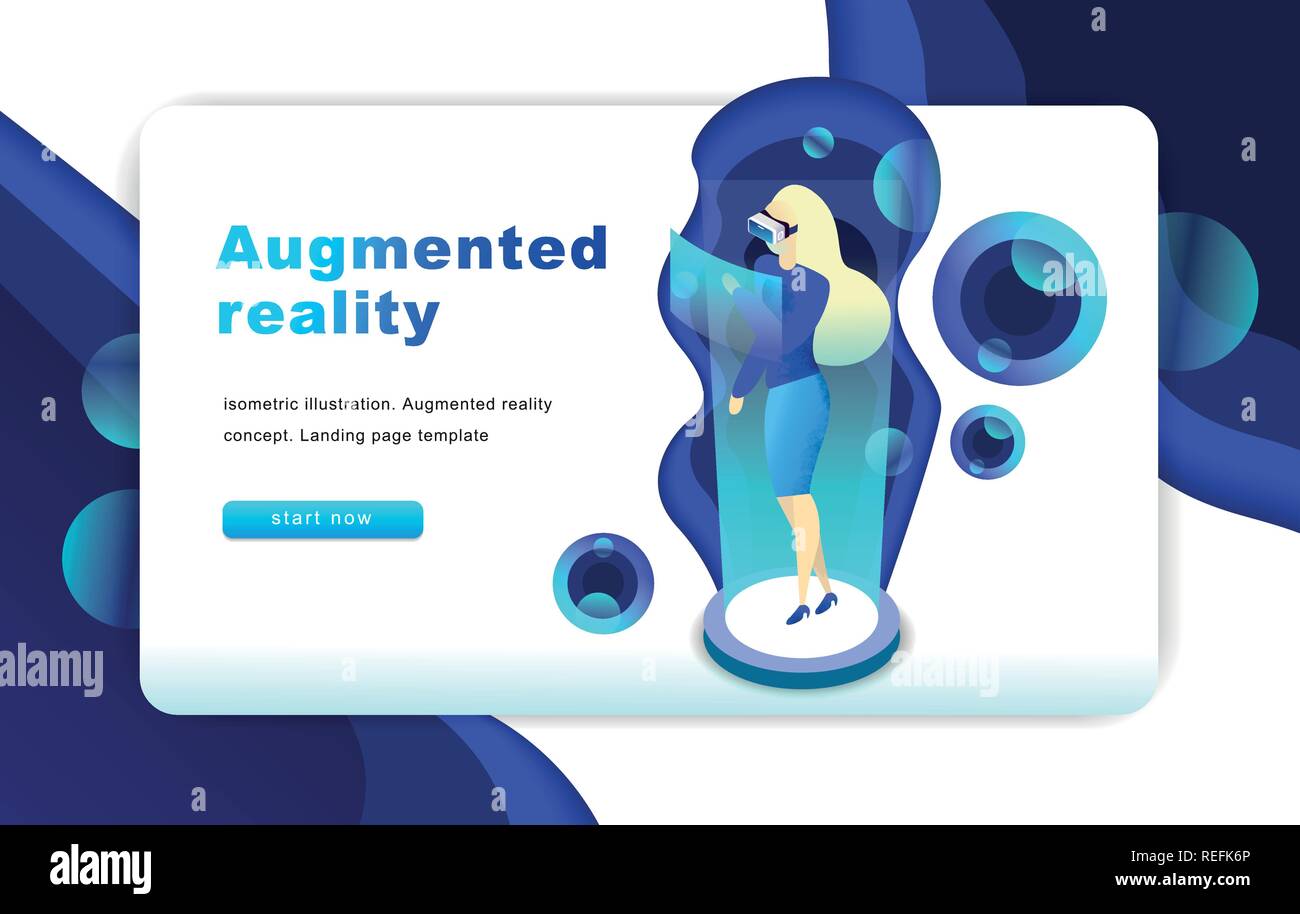 Isometric augmented virtual reality concept. Website Template Stock ... Isometric augmented virtual reality concept. Website Template Stock ...