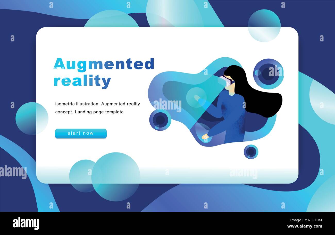 Isometric augmented virtual reality concept. Website Template Stock Vector Image & Art - Alamy