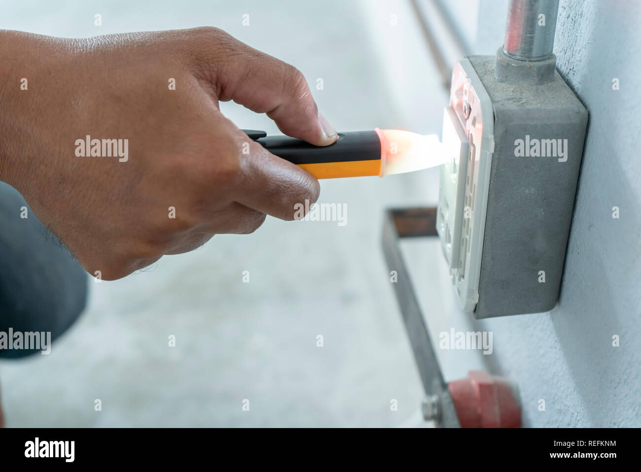 Electrical measurements with Tesla screwdriver. - Image Stock Photo - Alamy