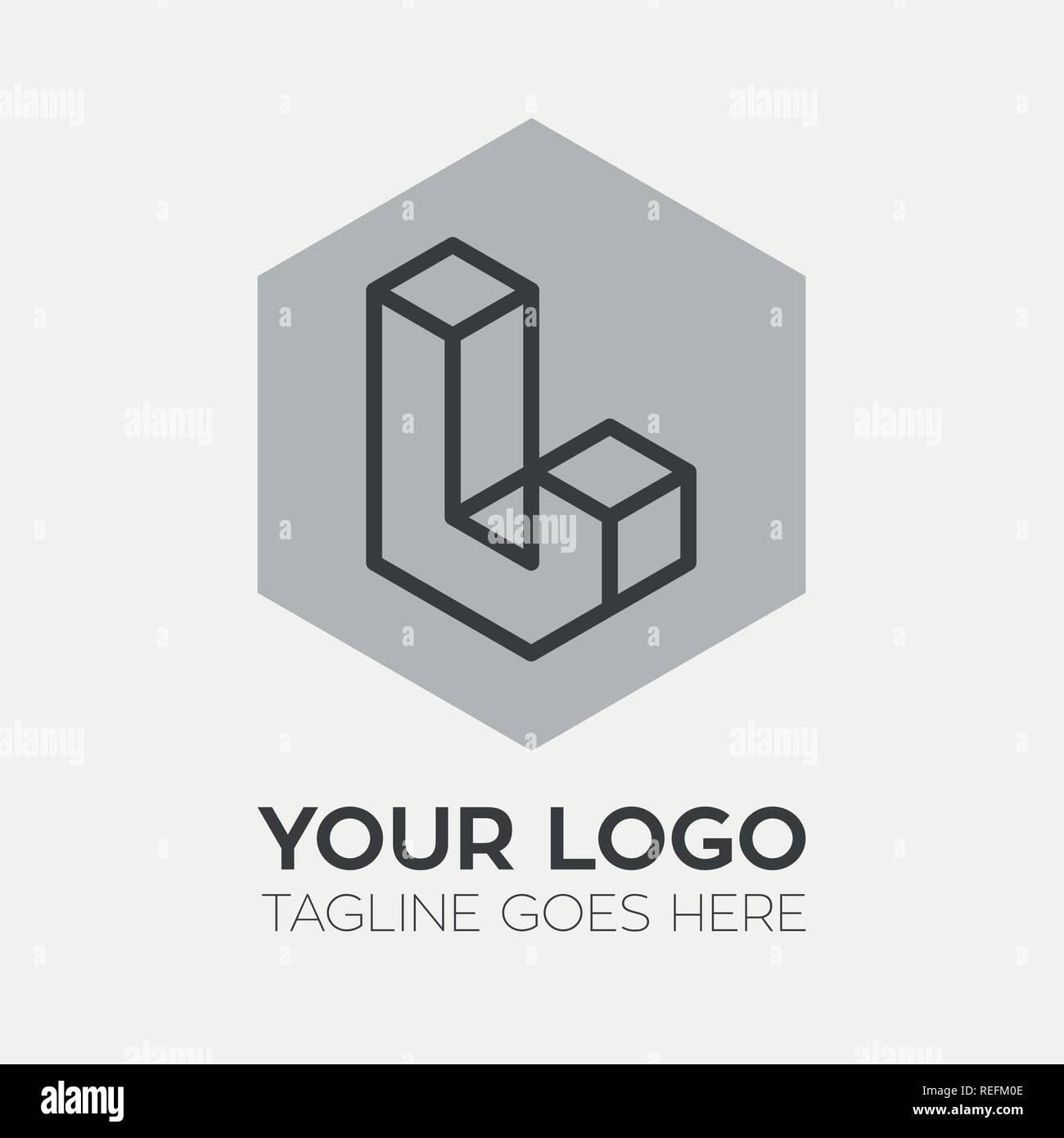 Letter L isometric logo for business or company brand identity Stock ...