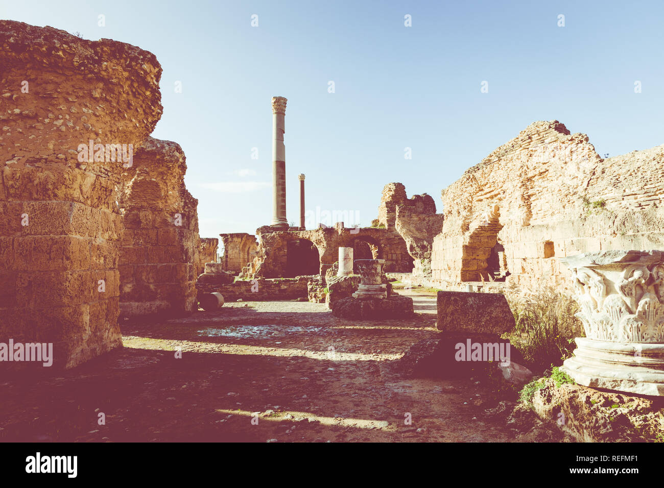 Ruins of the ancient Carthage city, Tunis, Tunisia, North Africa Stock ...