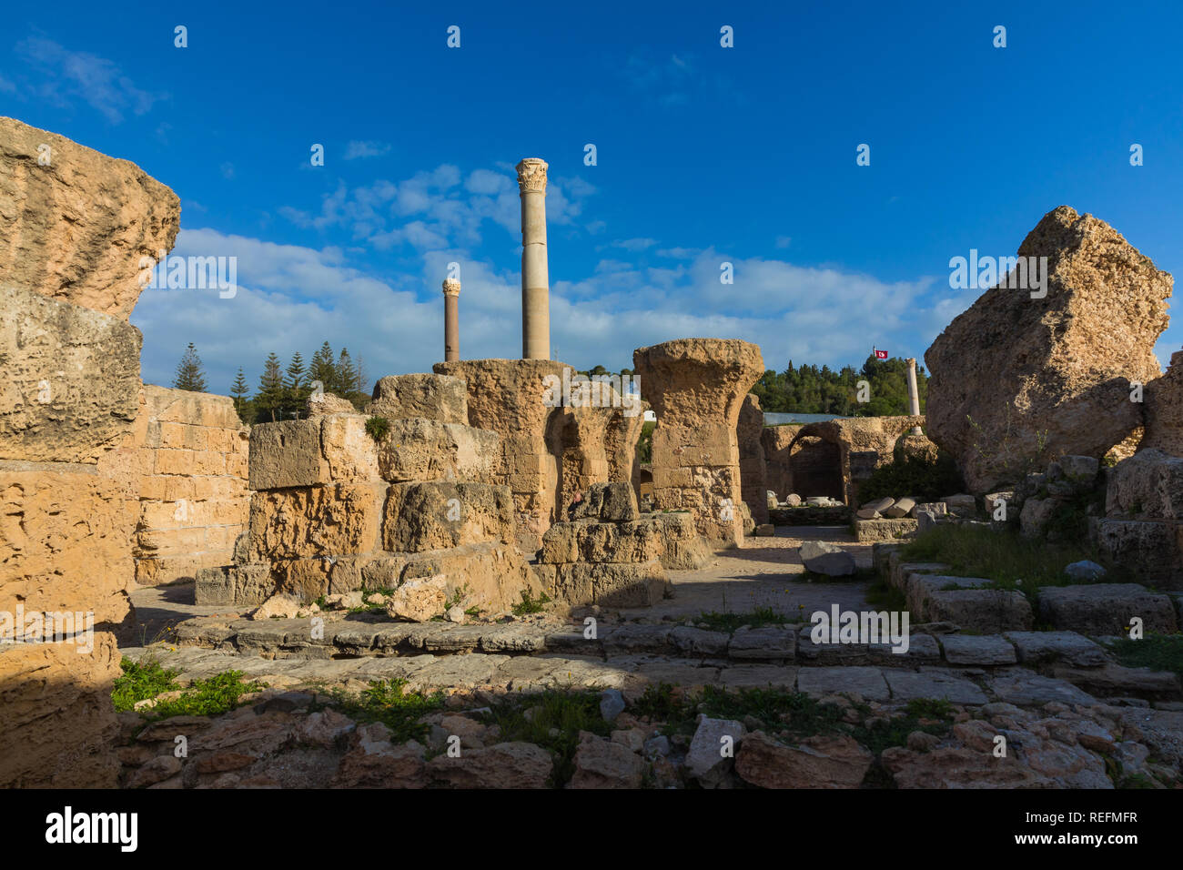Ruins of the ancient Carthage city, Tunis, Tunisia, North Africa Stock ...