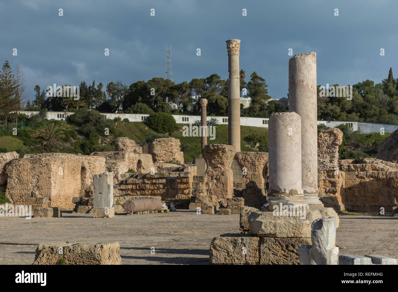 Ruins of the ancient Carthage city, Tunis, Tunisia, North Africa Stock ...