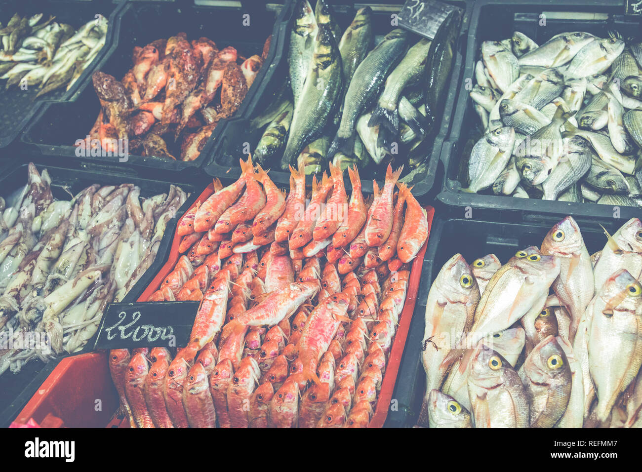 Traditional fish market in Tunisia Stock Photo - Alamy
