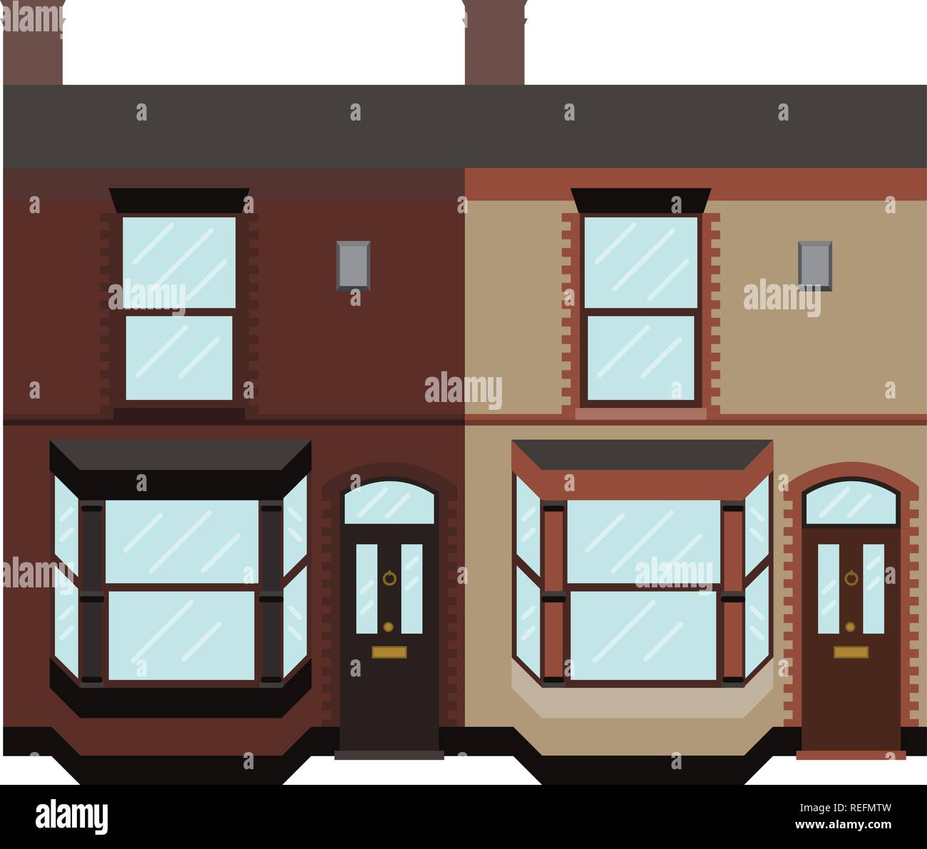 Victorian terrace street uk Stock Vector Images - Alamy