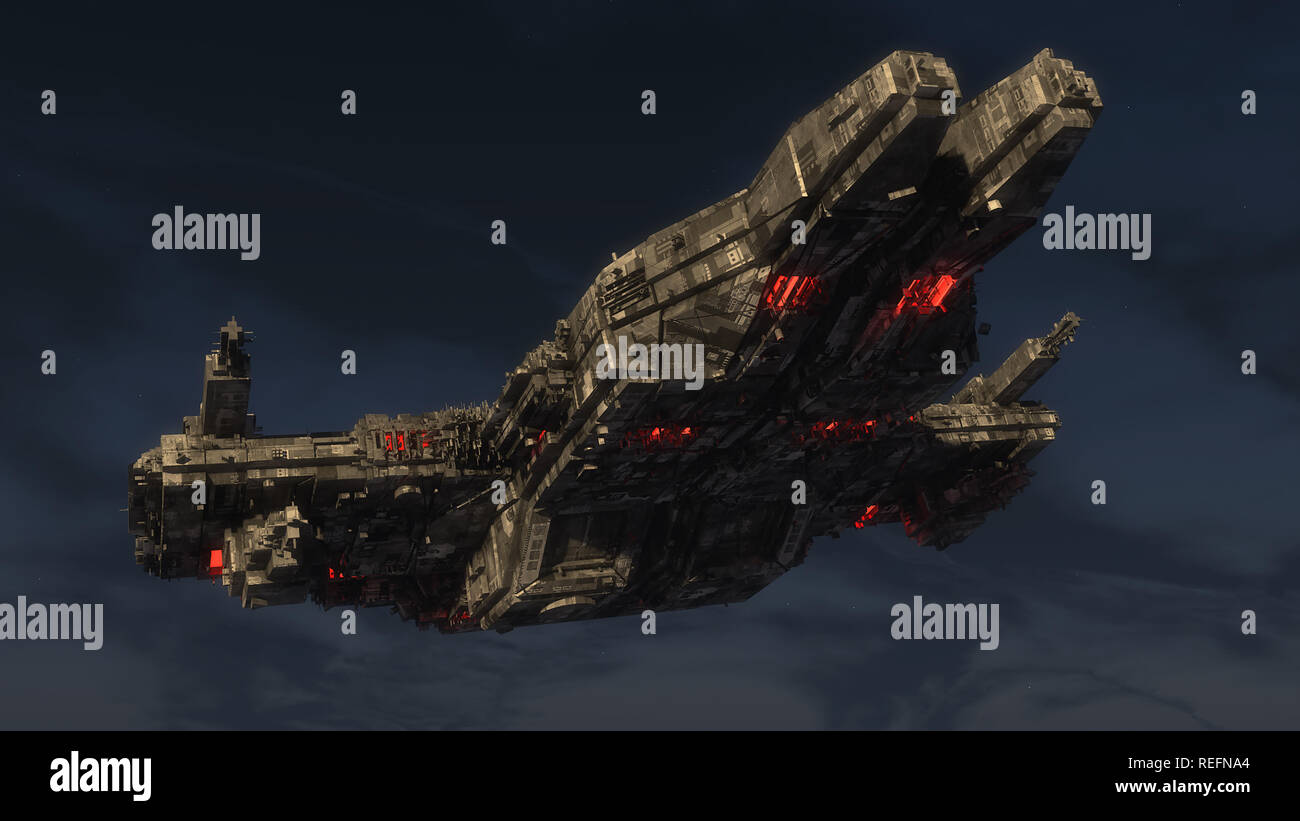 3d render. Futuristic spaceship concept Stock Photo - Alamy