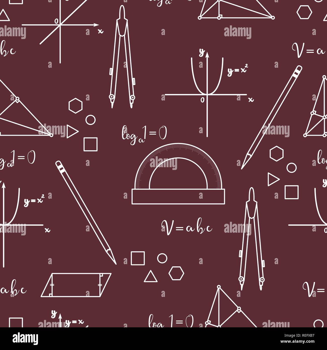 Mathematical scientific vector seamless pattern with geometry plots ... Mathematical scientific vector seamless pattern with geometry plots ...