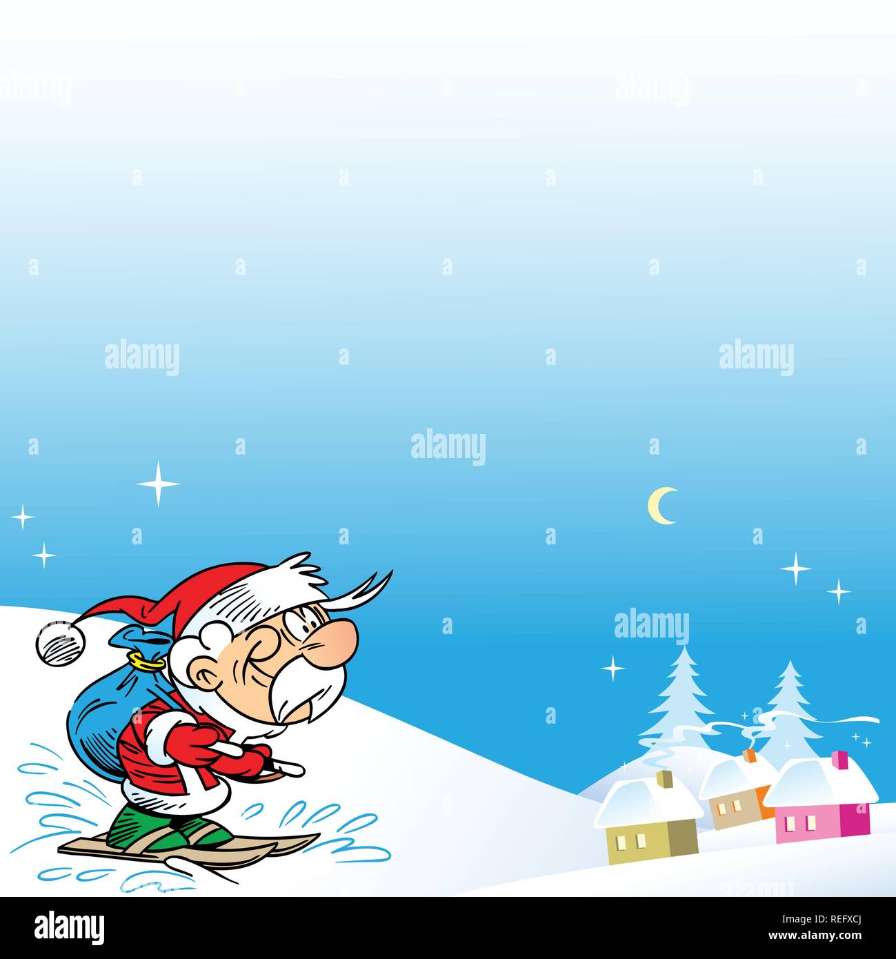 Santa claus on small Stock Vector Images - Alamy