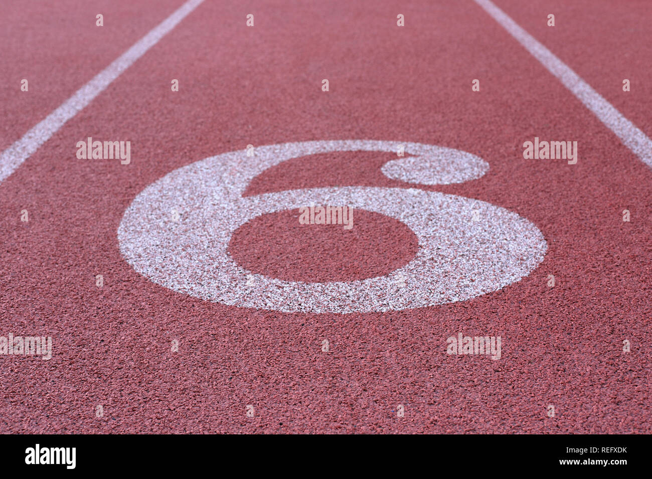 Track and Field Race Course Lane 6 Stock Photo - Alamy