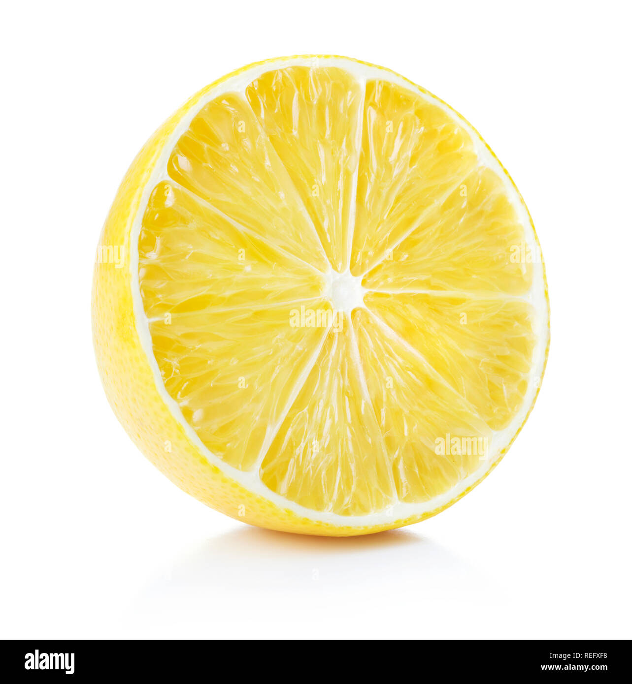 single slice of lemon isolated on white background Stock Photo - Alamy