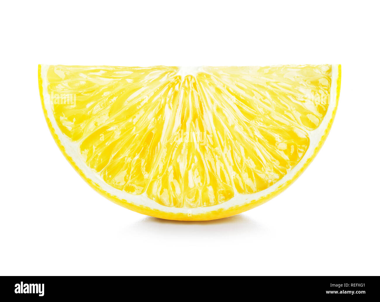 single slice of lemon isolated on white background Stock Photo - Alamy