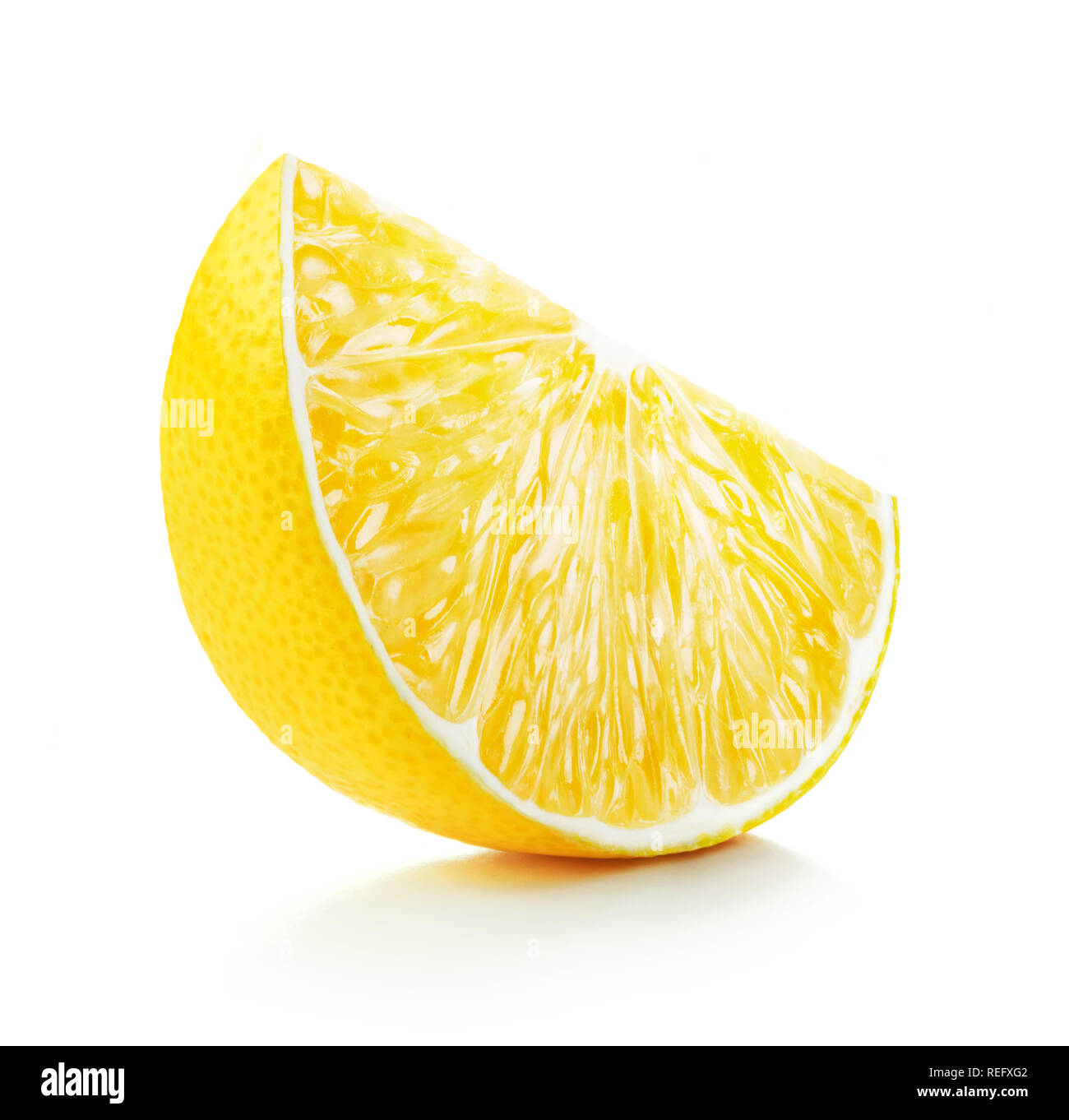 single slice of lemon isolated on white background Stock Photo - Alamy