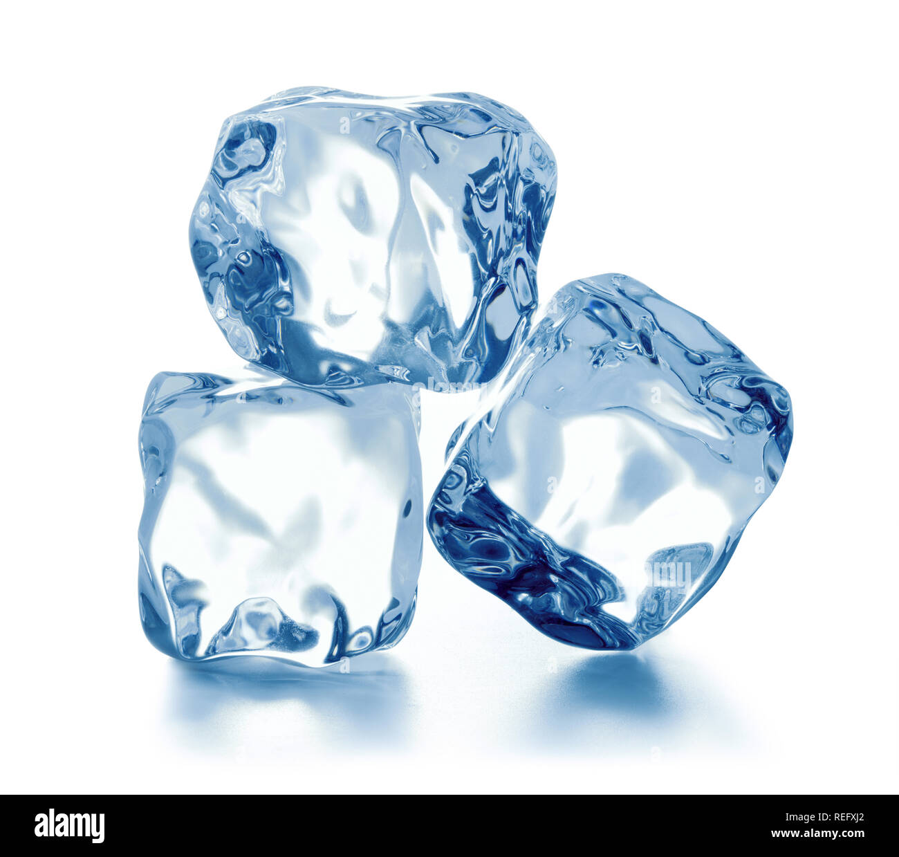 heap of blue ice cubes isolated on white background Stock Photo - Alamy
