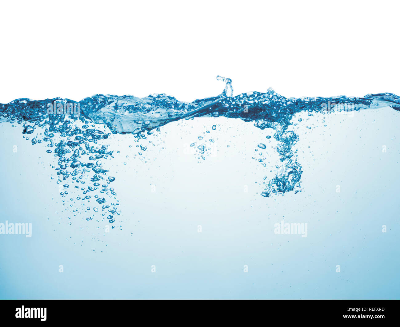 blue water with air bubbles and splash Stock Photo - Alamy