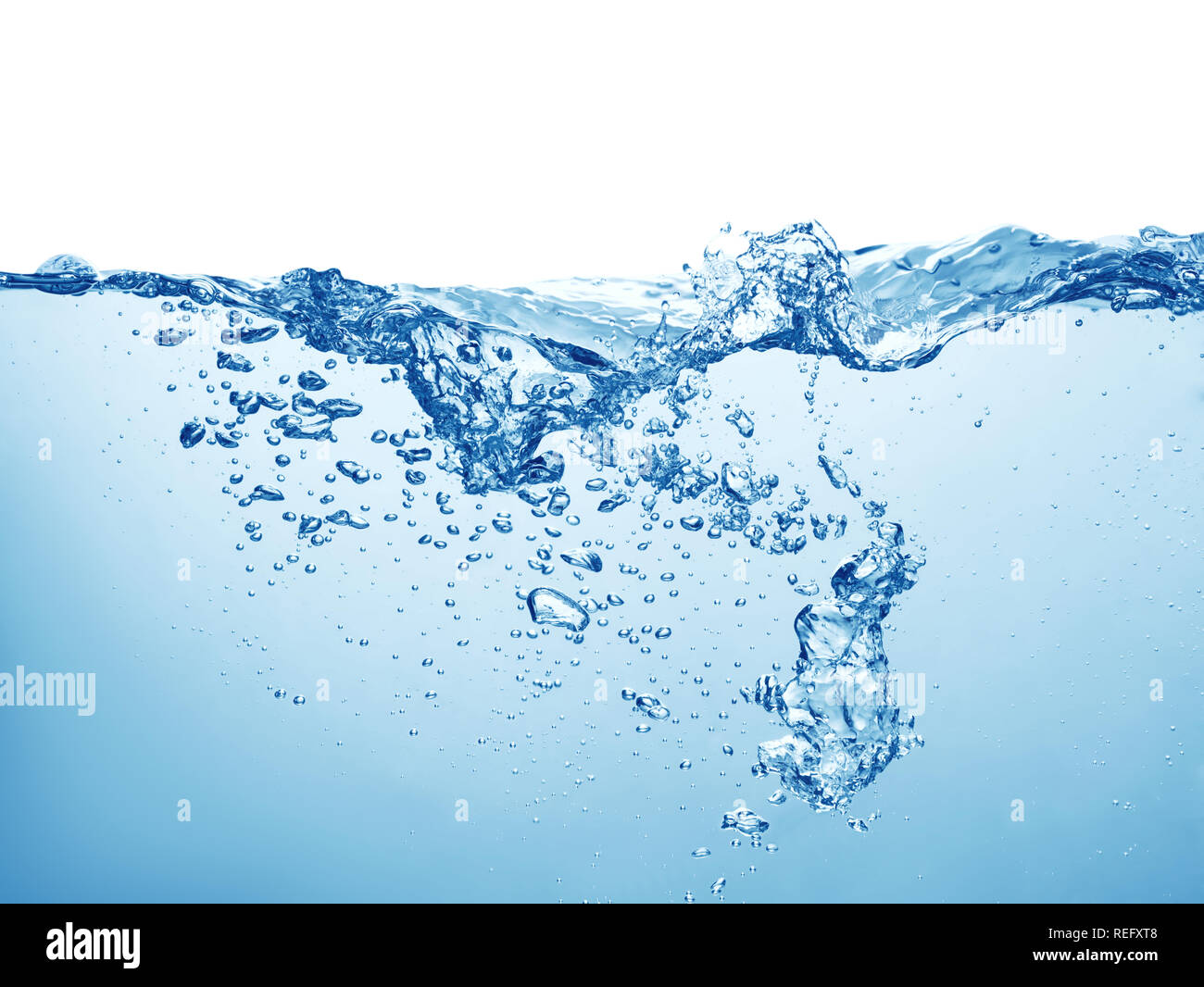 blue water with air bubbles and splash Stock Photo - Alamy