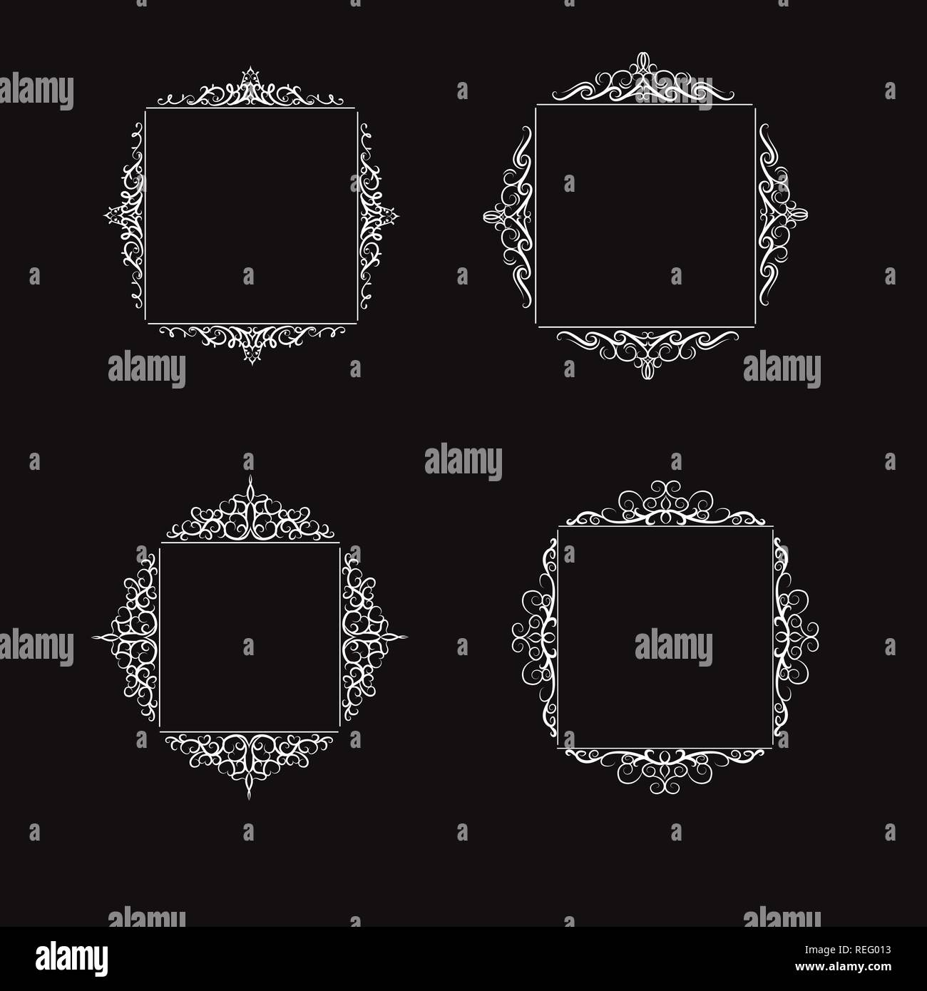 Vintage vector swirl frame set Stock Vector Image & Art - Alamy