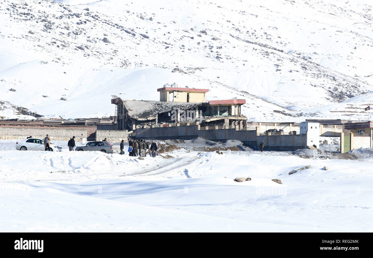 Maidan Shar, Afghanistan. 21st Jan, 2019. Afghan security force members ...