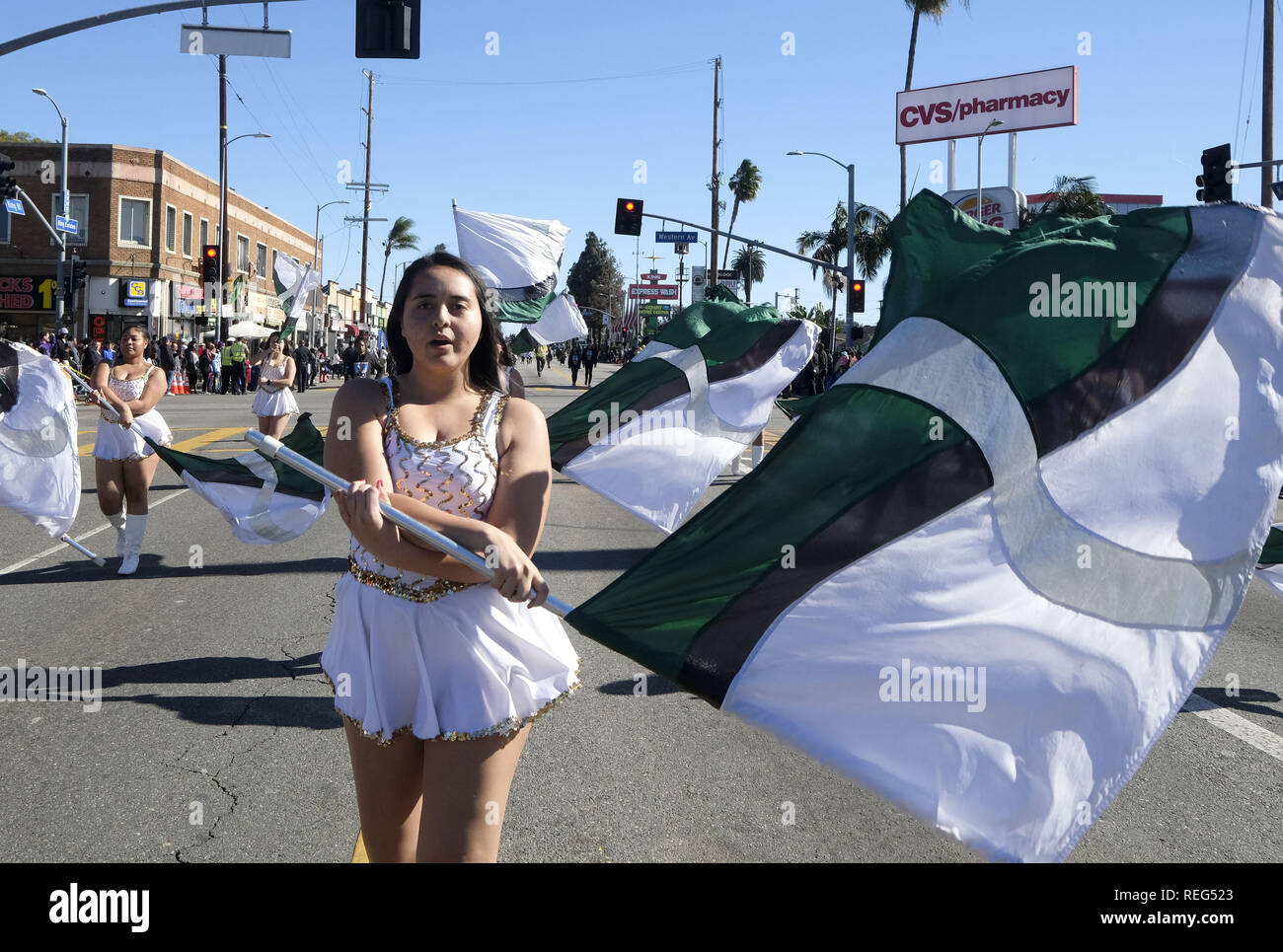 Los Angeles, California, USA. 21st Jan, 2019. People participate in the ...