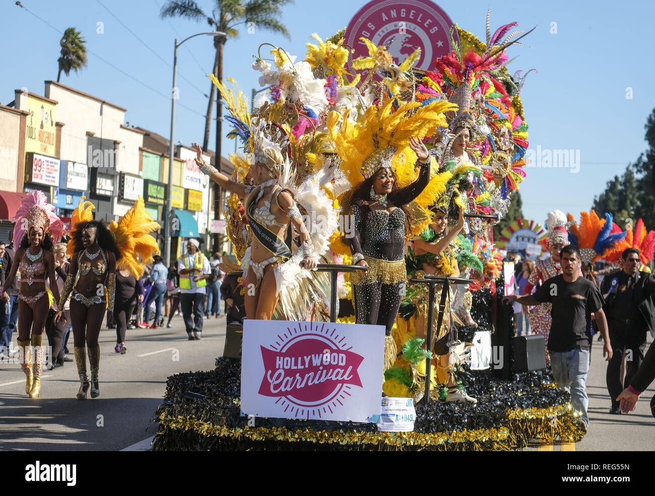 Los Angeles, California, USA. 21st Jan, 2019. People participate in the ...
