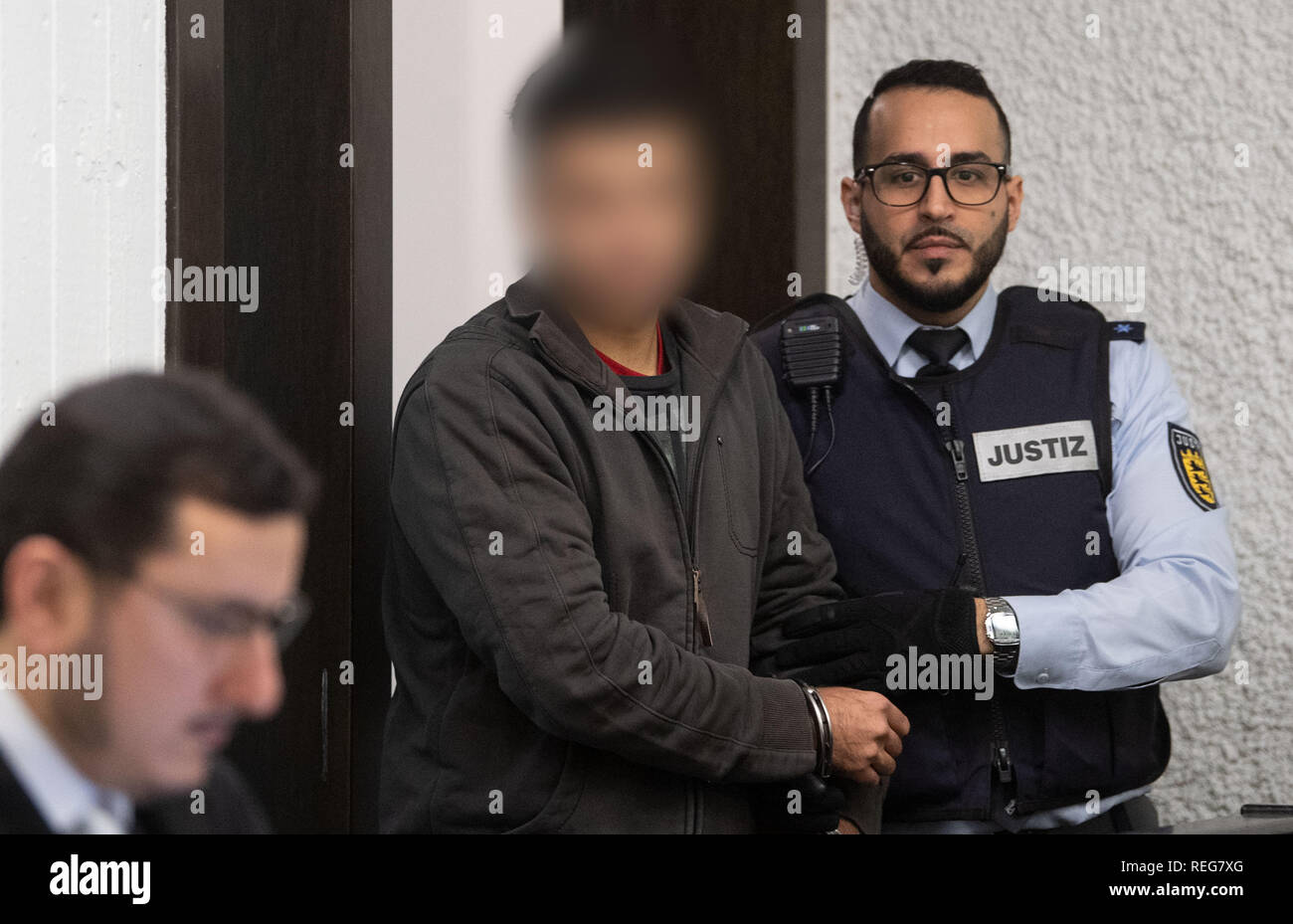 Stuttgart, Germany. 22nd Jan, 2019. A suspected former supporter of the ...