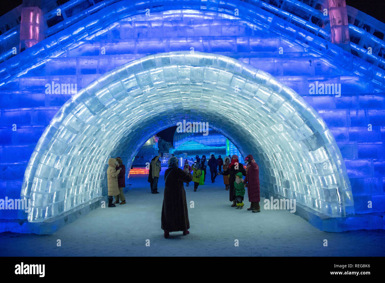 Harbin, Harbin, China. 22nd Jan, 2019. Harbin, CHINA-Various ice and ...