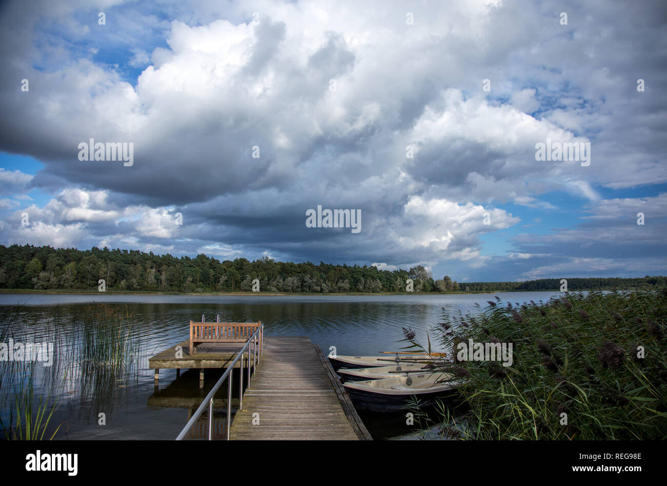 Neukloster, Germany. 07th Sep, 2017. The Neuklostersee with a jetty of ...