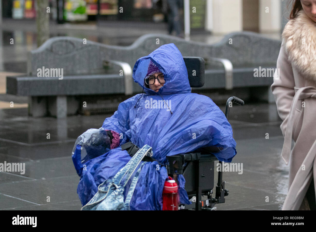 Southport, Merseyside. 22nd Jan, 2019. UK Weather. Sleet showers, wet ...
