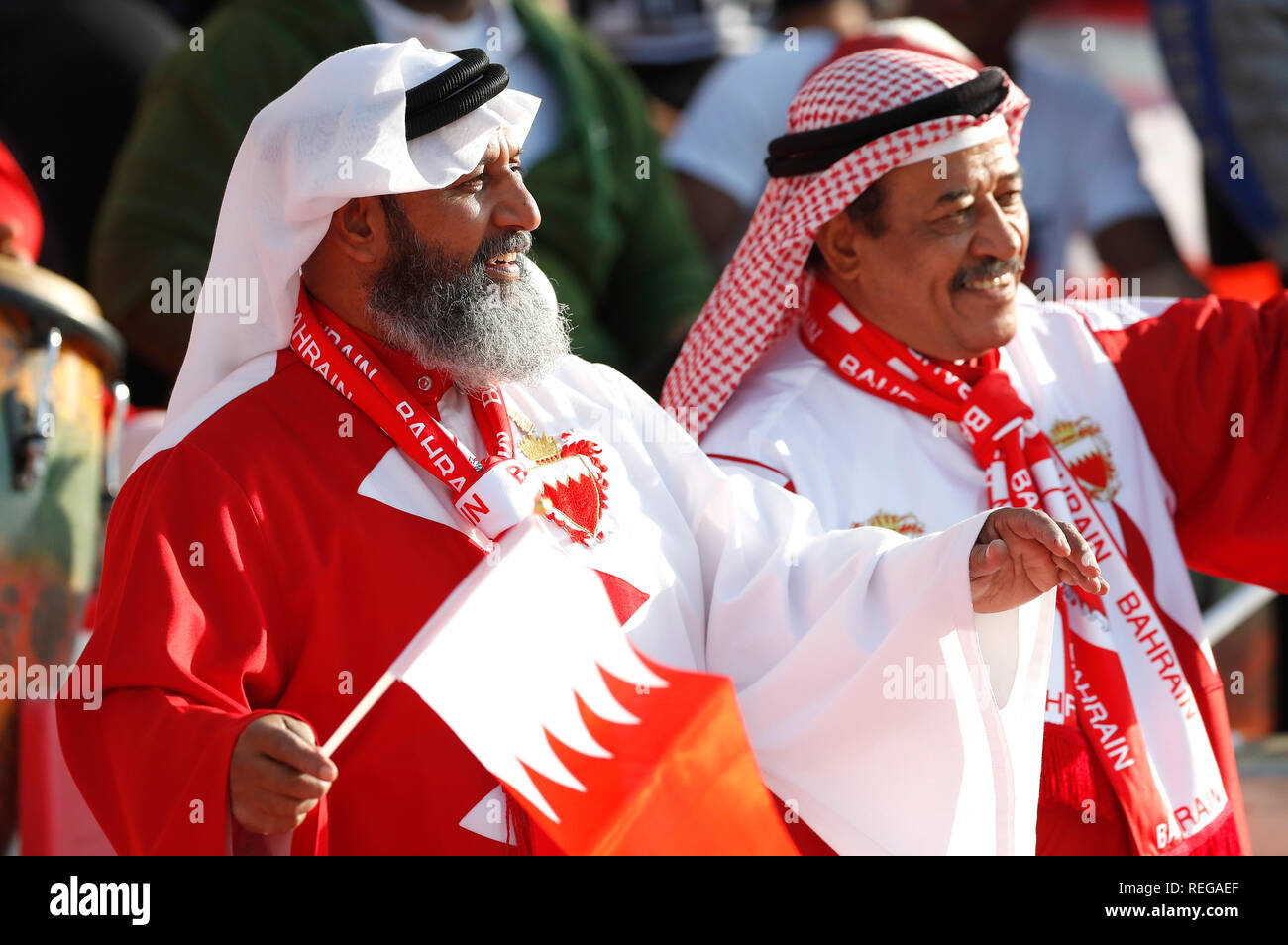 Dubai, United Arab Emirates (UAE). 22nd Jan, 2019. Fans of Bahrain ...