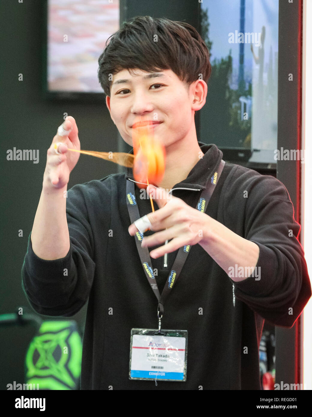 Olympia London, London, UK -22nd Jan 2019. A skilled yoyo demonstration ...