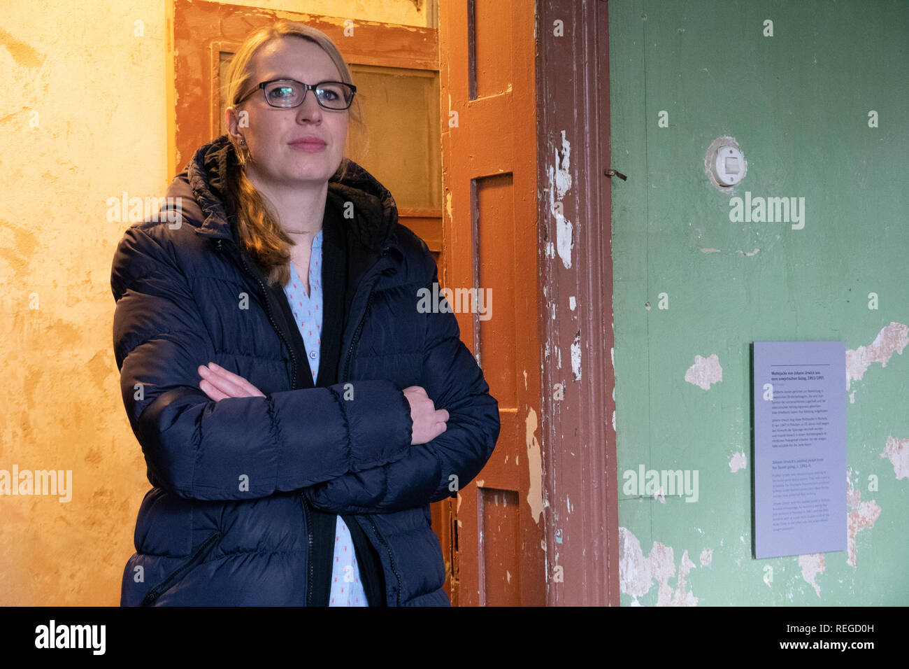 22 January 2019, Brandenburg, Potsdam: Historian Maria Schultz stands ...