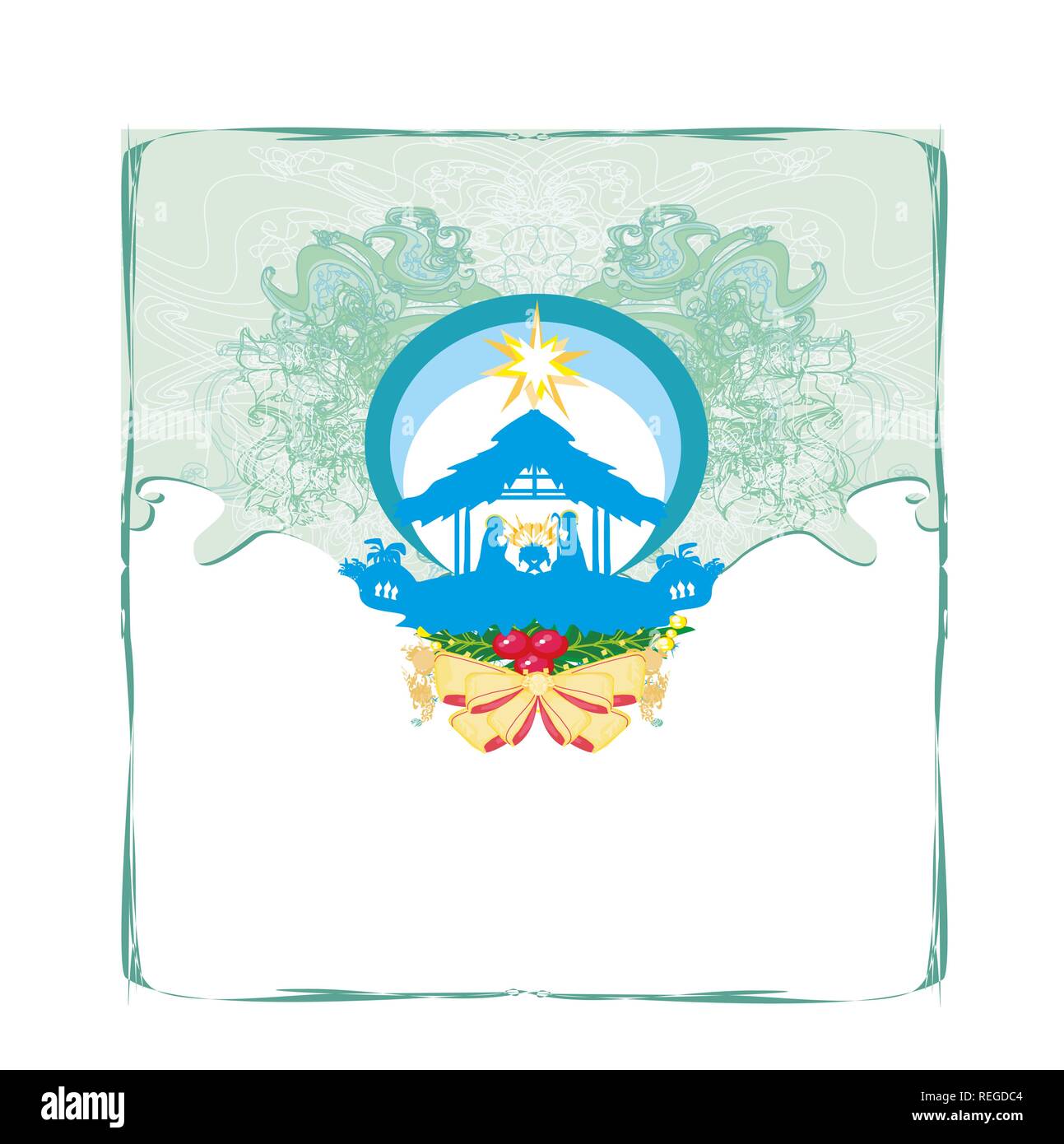 Birth of Jesus in Bethlehem - abstract card Stock Vector Image & Art ...