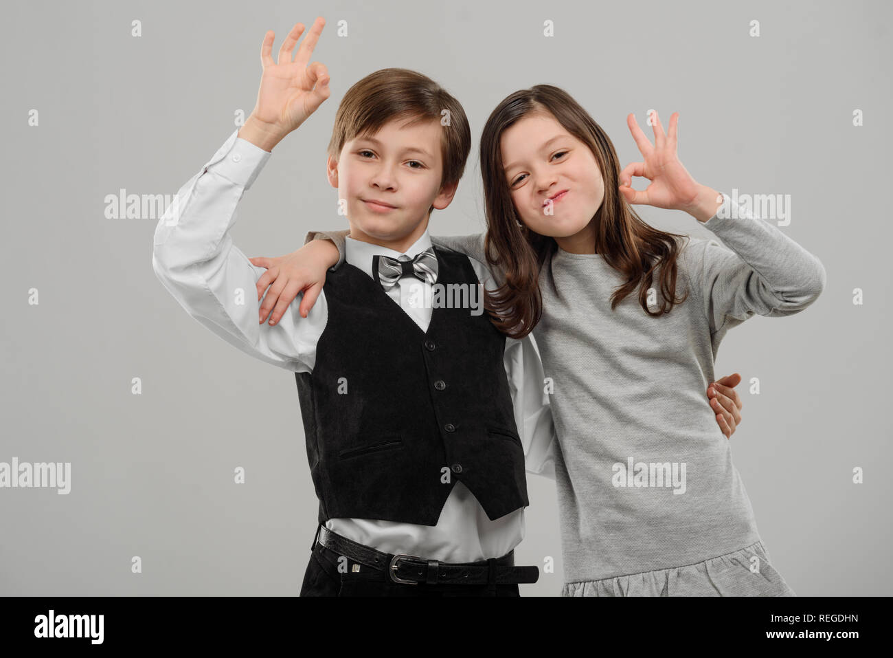 Two kids hugging Stock Photo - Alamy