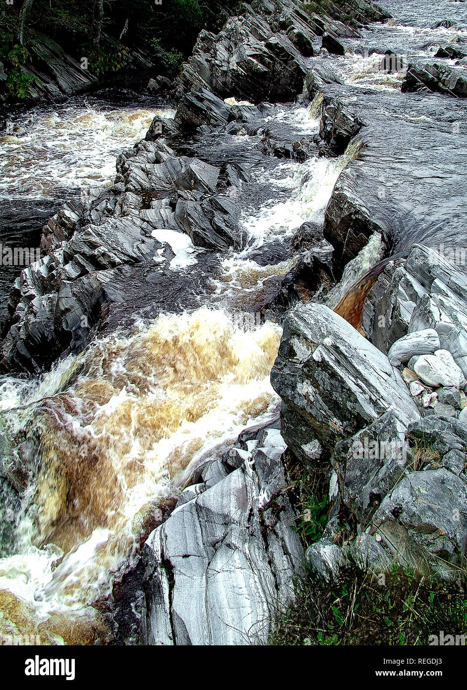 The River Tilt in full flow after heavy rain near Blair Athol ...