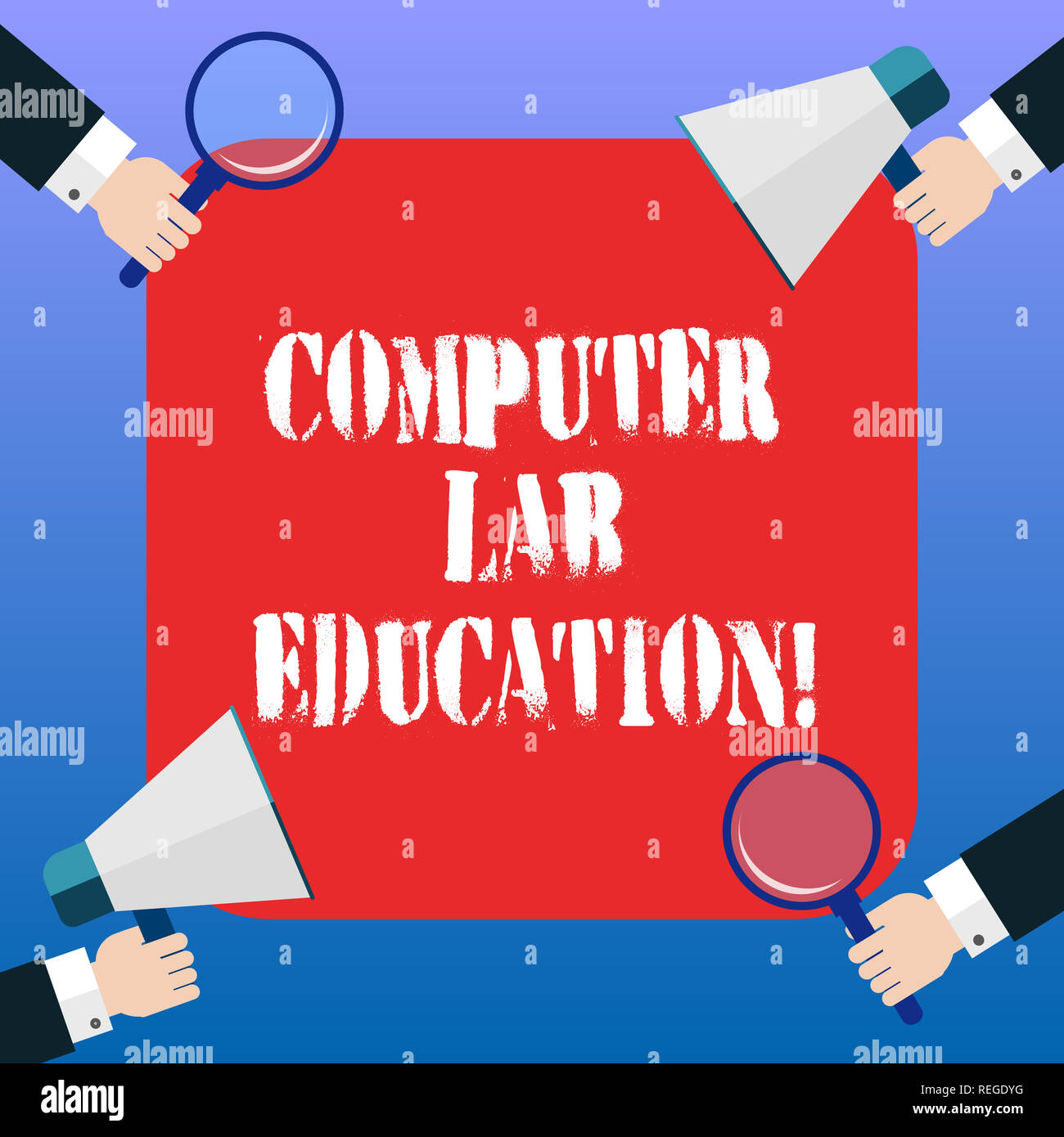 Handwriting text Computer Lab Education. Concept meaning Room or space ...