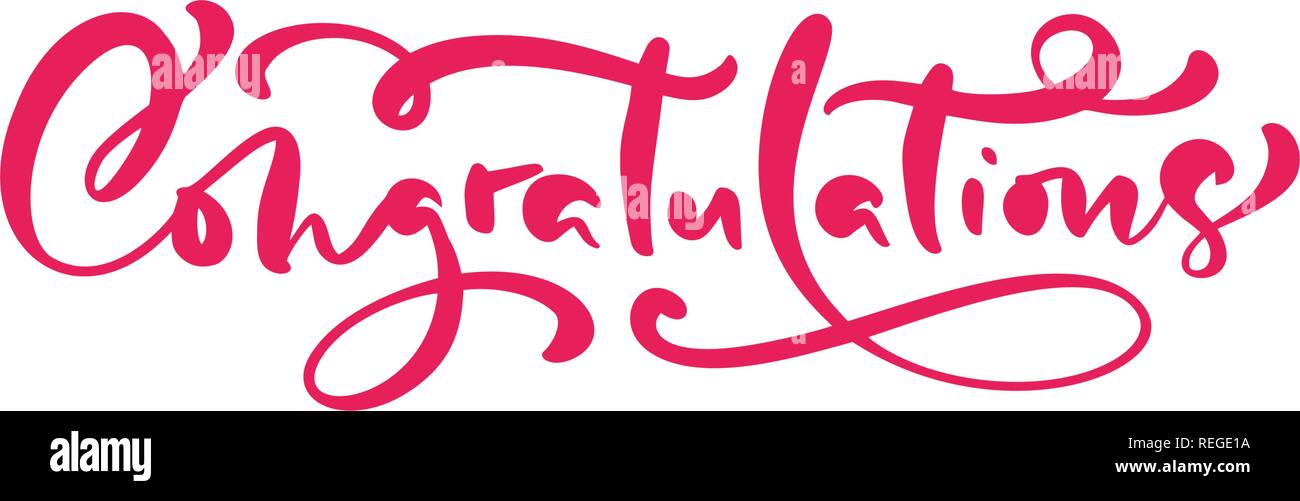 Vector hand drawn calligraphy lettering text Congratulations. Elegant ...