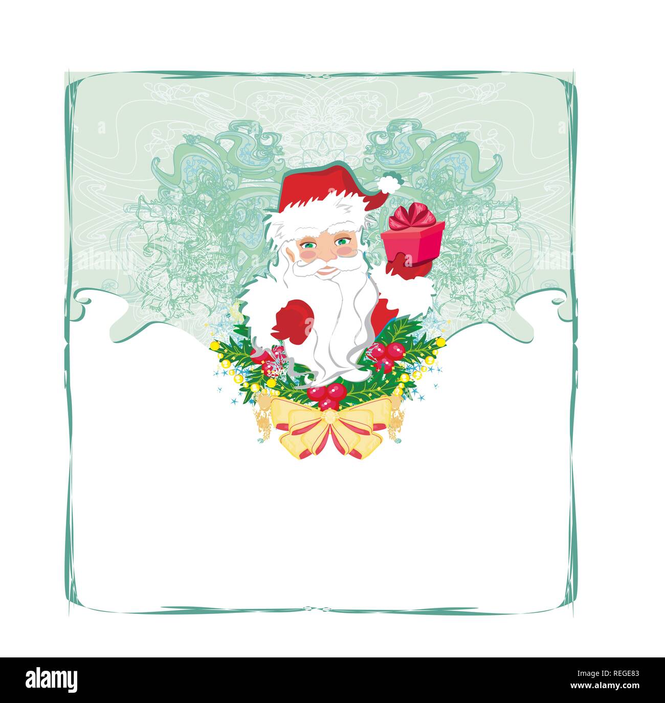 Christmas card with Santa Claus Stock Vector Image & Art - Alamy