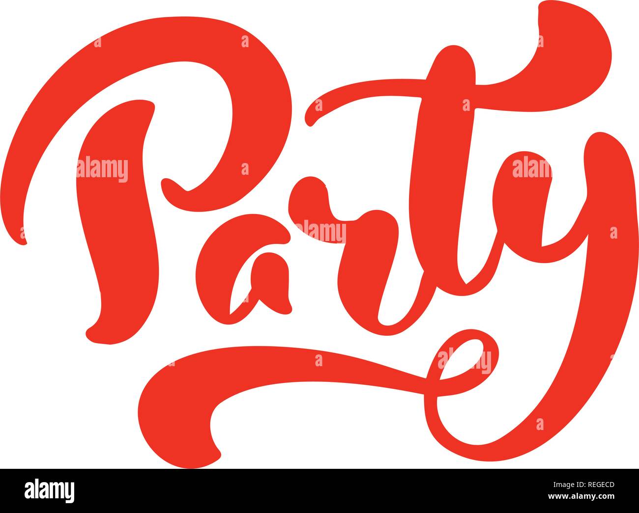 Vector hand drawn calligraphy lettering text Party. Elegant modern ...