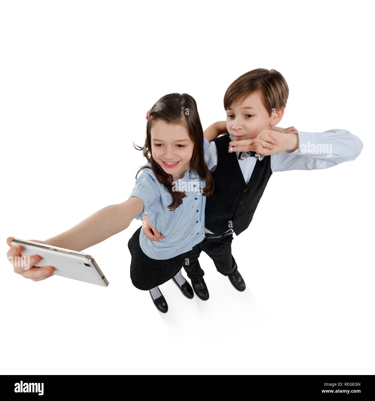 Children taking a selfie Stock Photo - Alamy