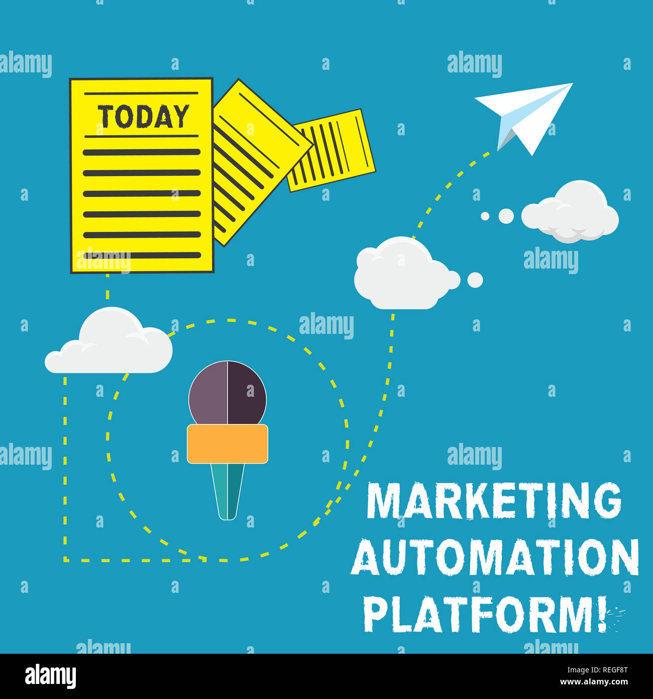 Handwriting text Marketing Automation Platform. Concept meaning ...