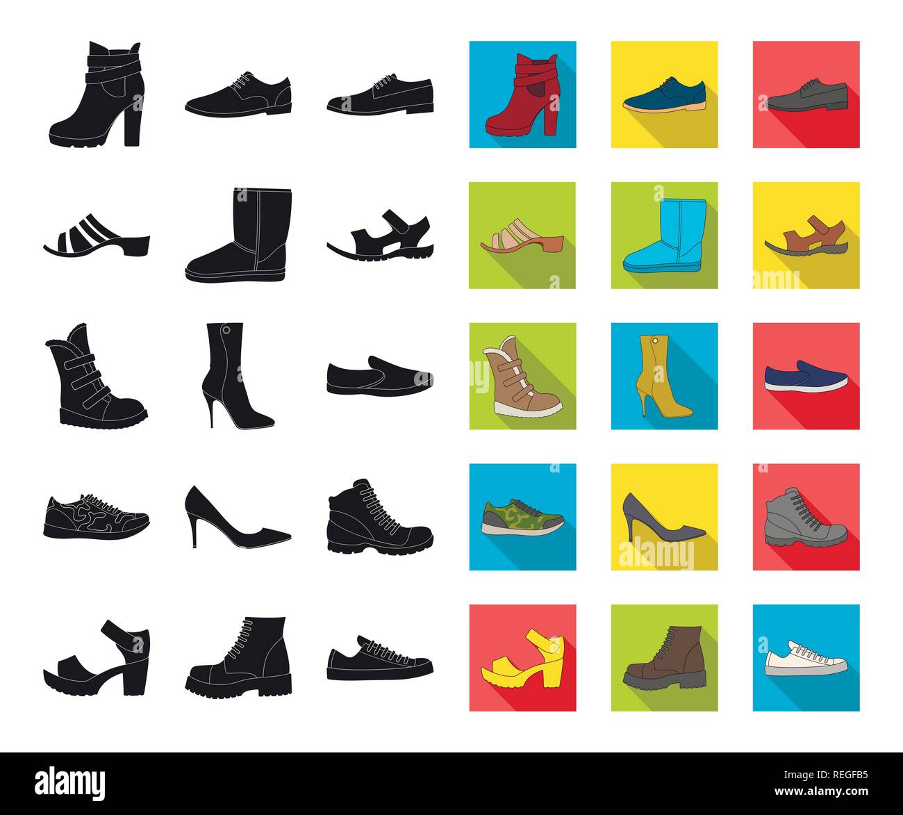 Black leather moccasins Stock Vector Images - Alamy