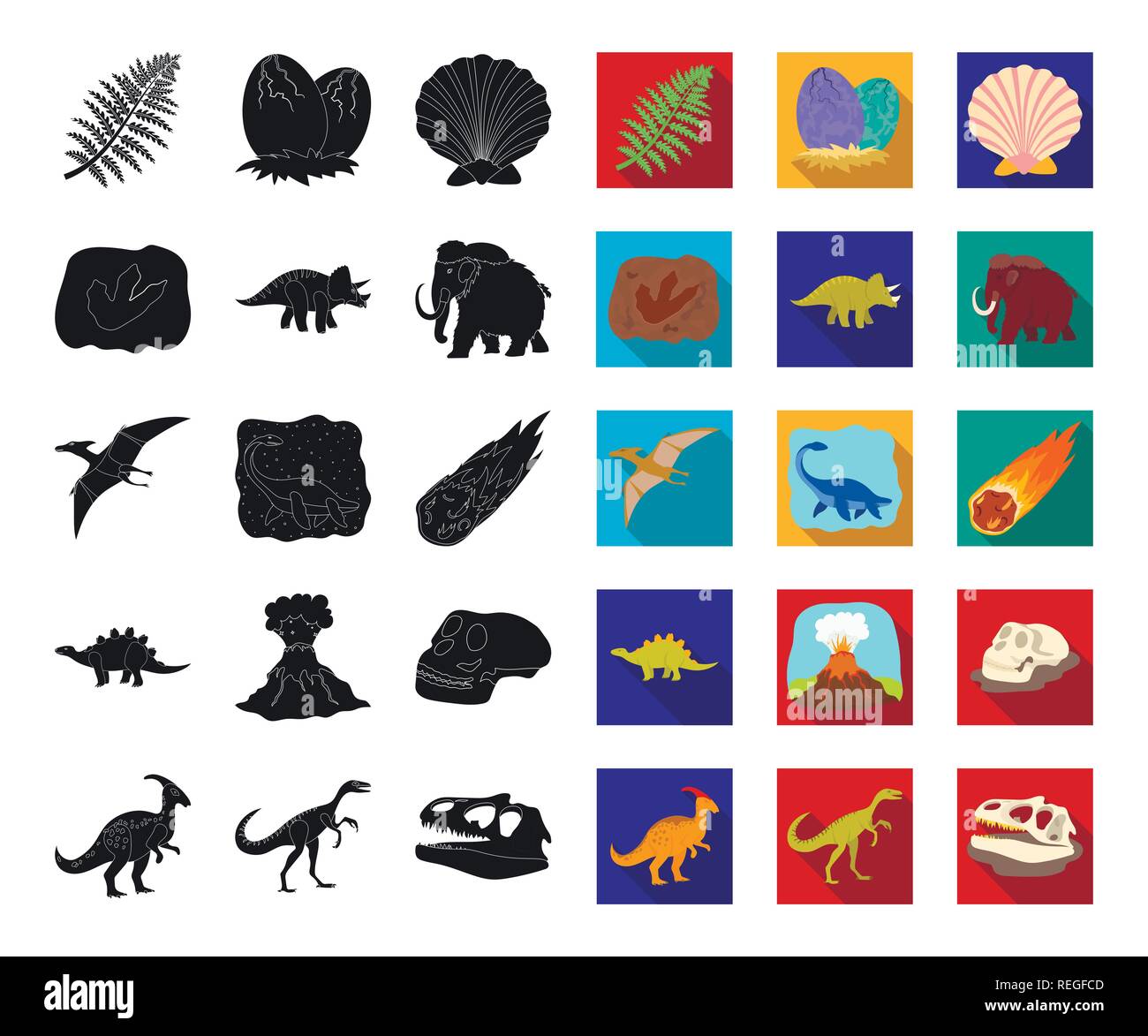 Different dinosaurs black,flat icons in set collection for design ...
