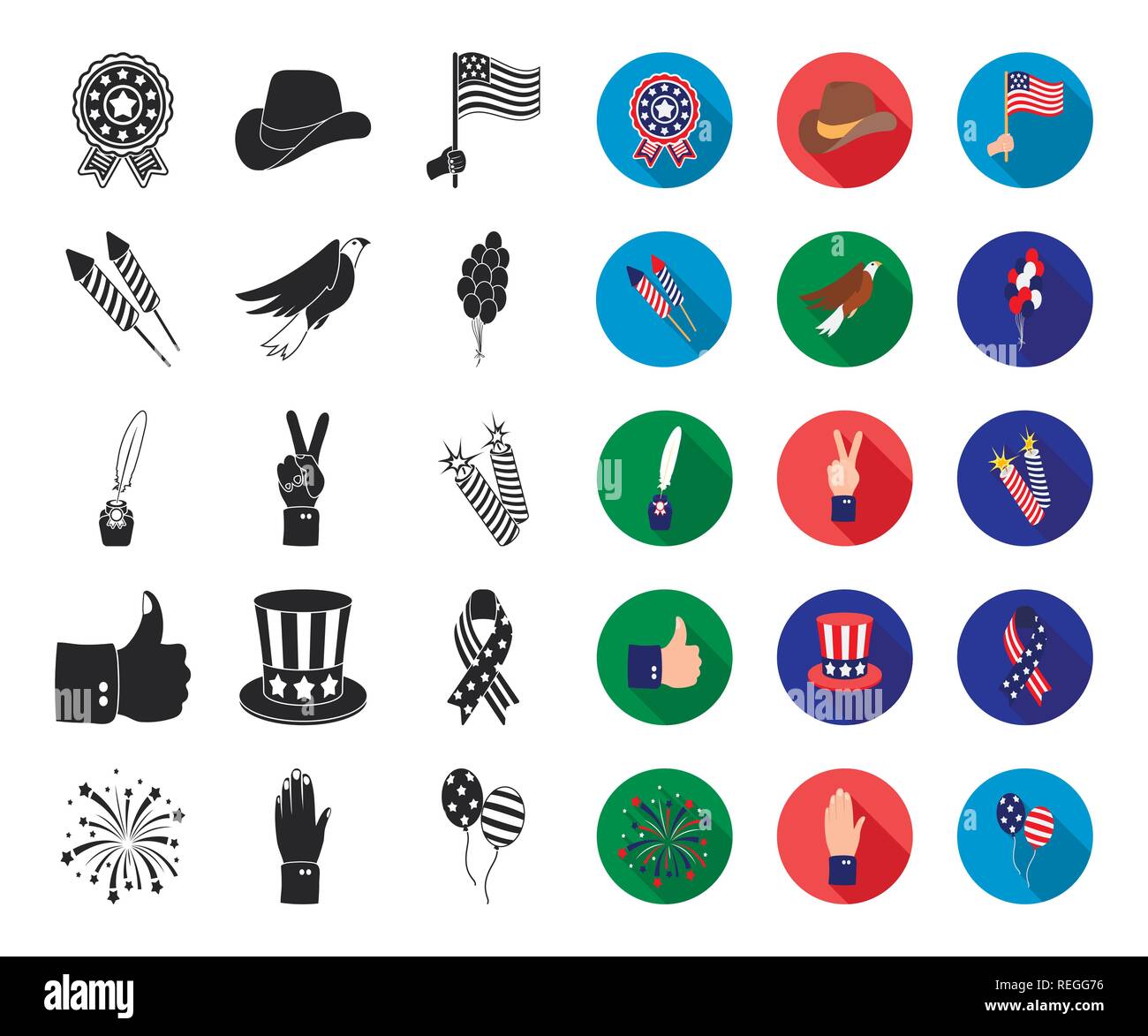 Day of Patriot, holiday black,flat icons in set collection for design ...