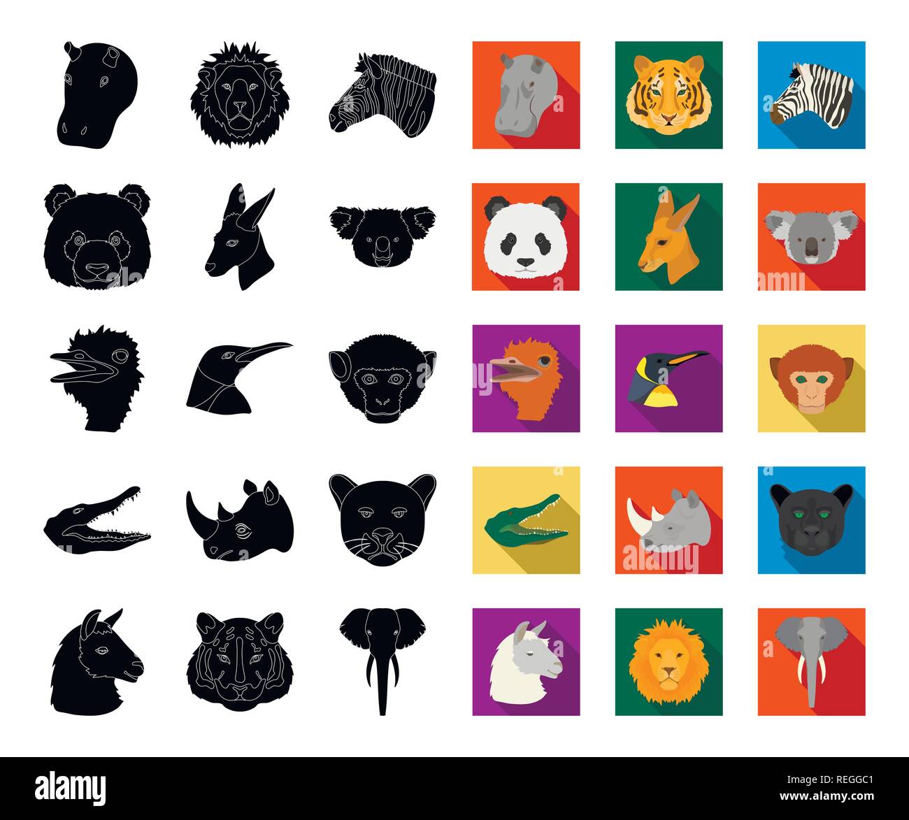 animal,art,artiodactyl,beast,bird,black,flat,collection,crocodile ...