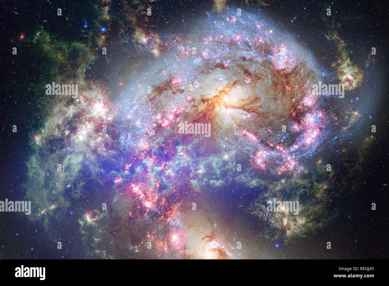 Landscape of star clusters. Beautiful image of space. Cosmos art ...